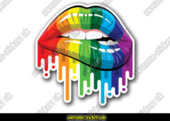 Lips sticker 006 - RAINBOW - Awesome Stickers UK