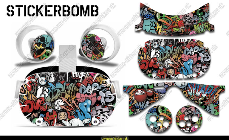 Meta Quest 2 - vinyl sticker wrap 023 - STICKERBOMB (Oculus) - Awesome ...