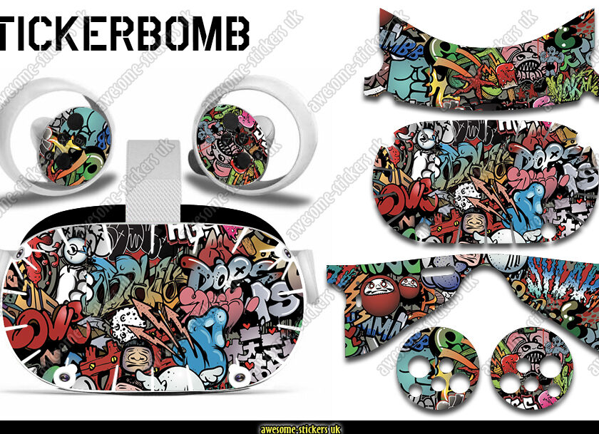 Meta Quest 2 - vinyl sticker wrap 023 - STICKERBOMB (Oculus) - Awesome ...