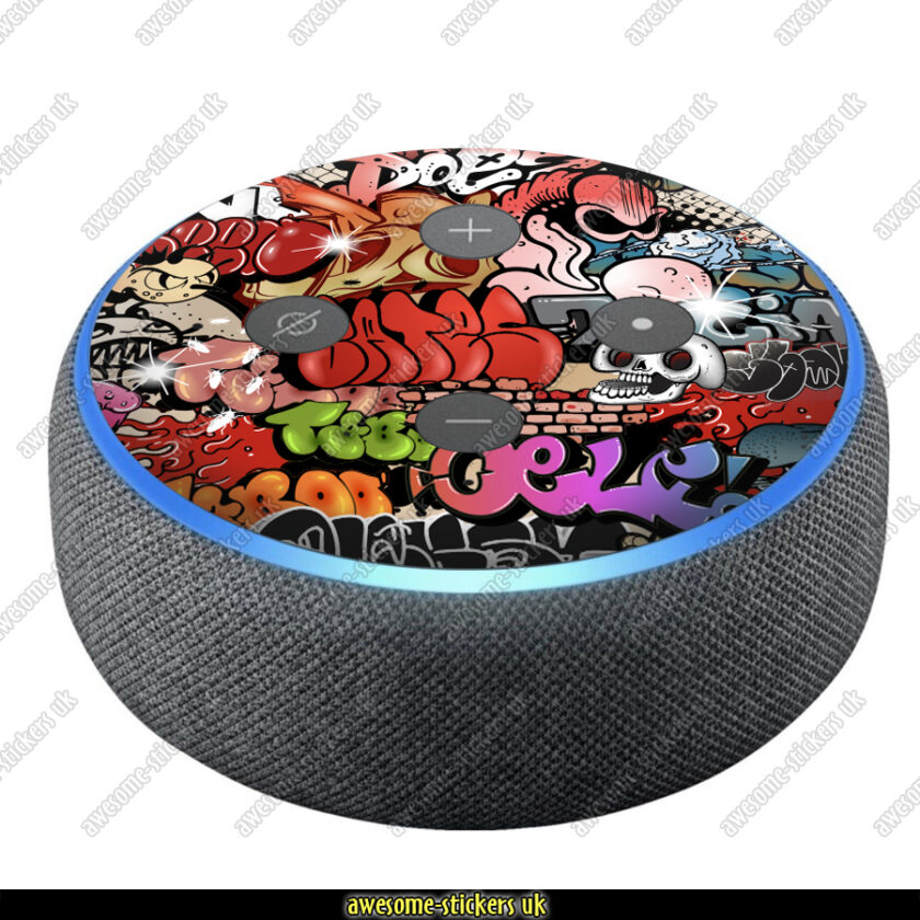 Amazon Echo Dot 3 stickers skins 018 - GRAFFITI - Awesome Stickers UK