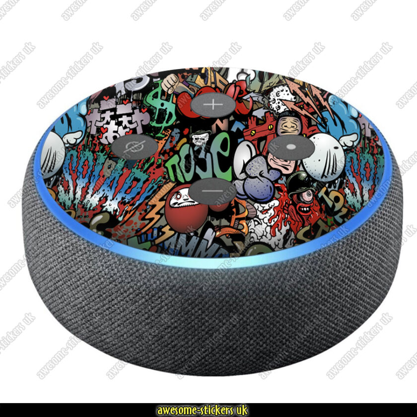 Amazon Echo Dot 3 stickers skins 020 - GRAFFITI - Awesome Stickers UK