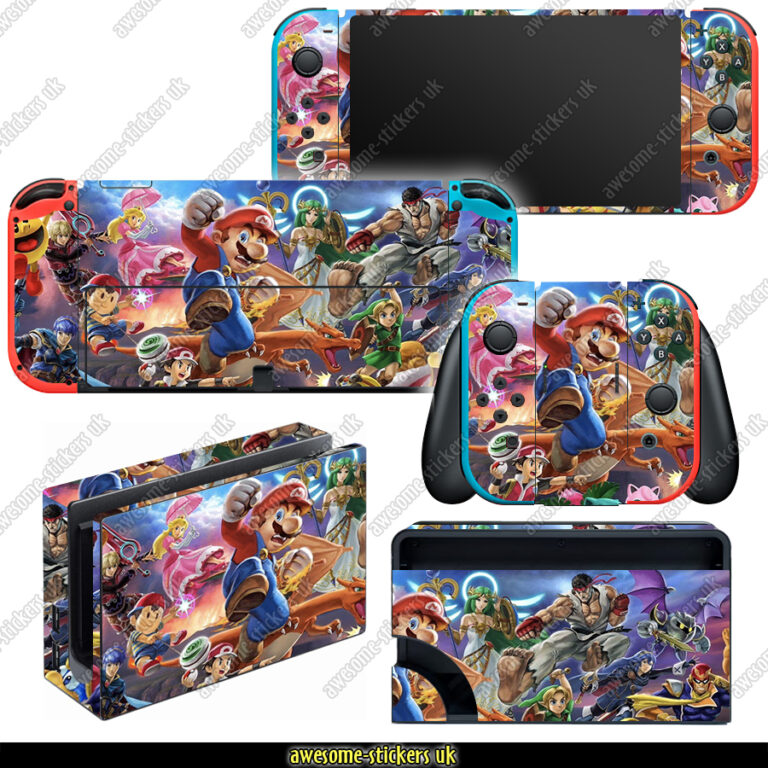 Nintendo Switch OLED skins 017 - SUPER SMASH BROS - Awesome Stickers UK