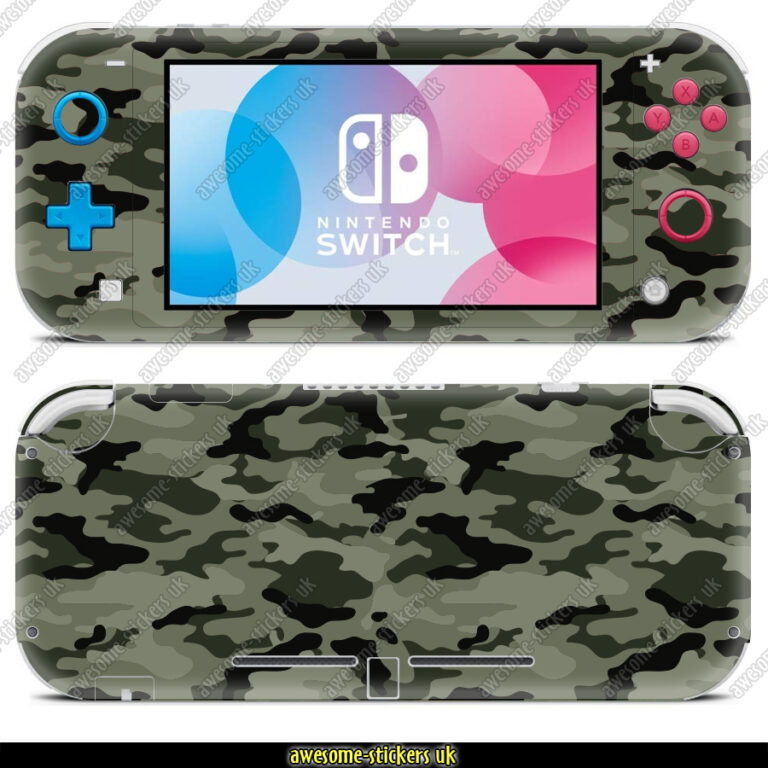 Nintendo Switch LITE skins 301 - GREEN CAMO - Awesome Stickers UK