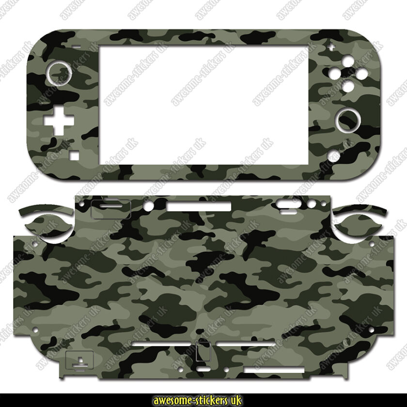 Nintendo Switch LITE skins 301 - GREEN CAMO - Awesome Stickers UK