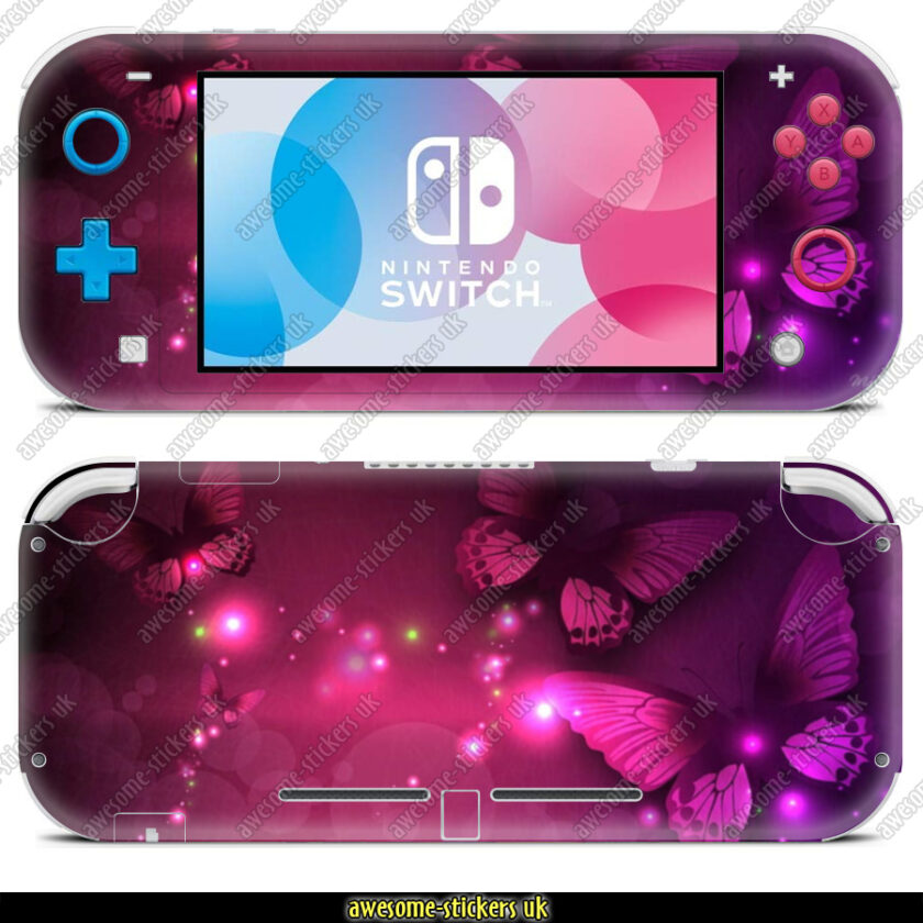Nintendo Switch LITE skins 403 - PINK BUTTERFLIES