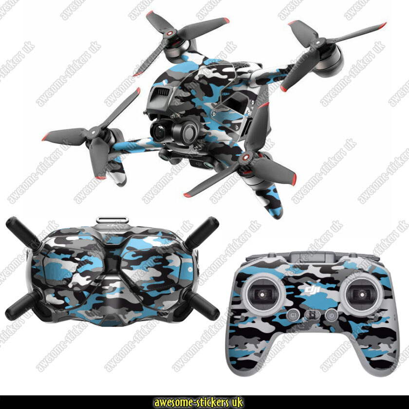 DJI FPV skin 003 - Blue Urban camouflage