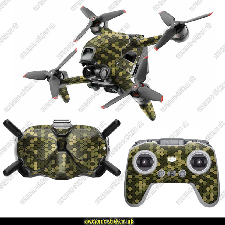 DJI FPV skin 007 - Green Honeycomb camouflage