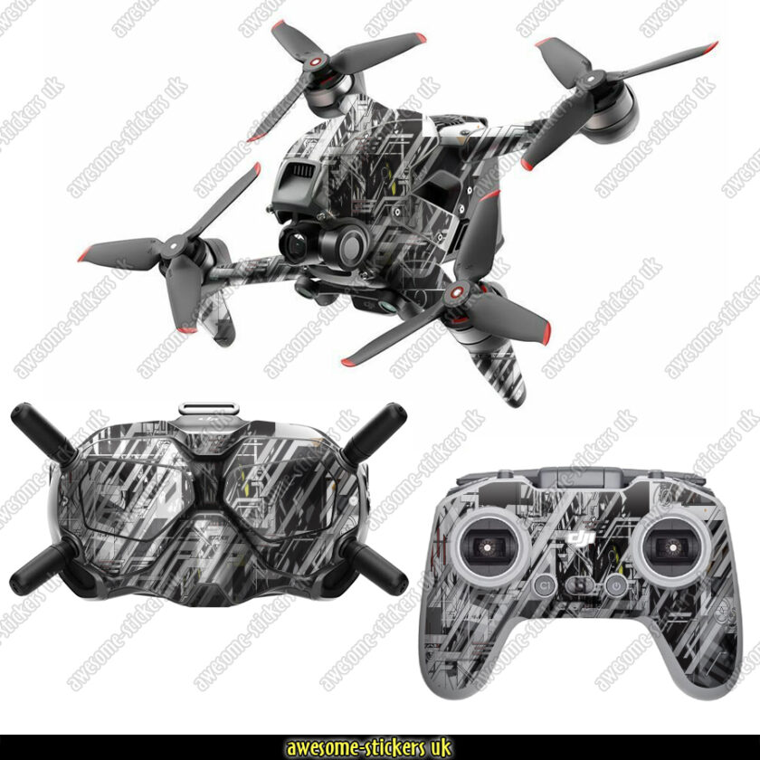 DJI FPV skin 020 - Black & white abstract