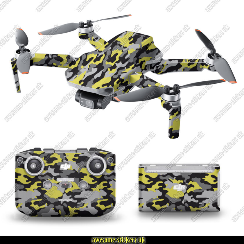 DJI Mini 2 skins 001 - Yellow urban camouflage
