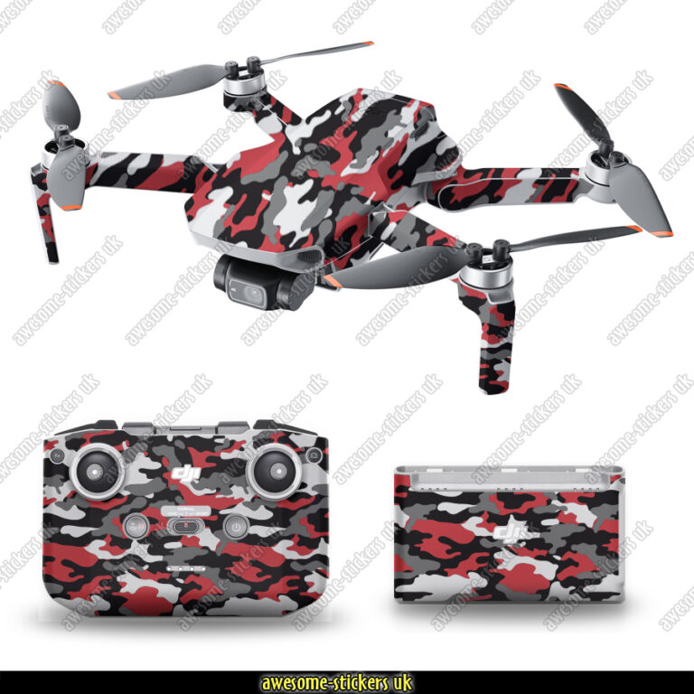 DJI Mini 2 skins 004 - Red urban camouflage