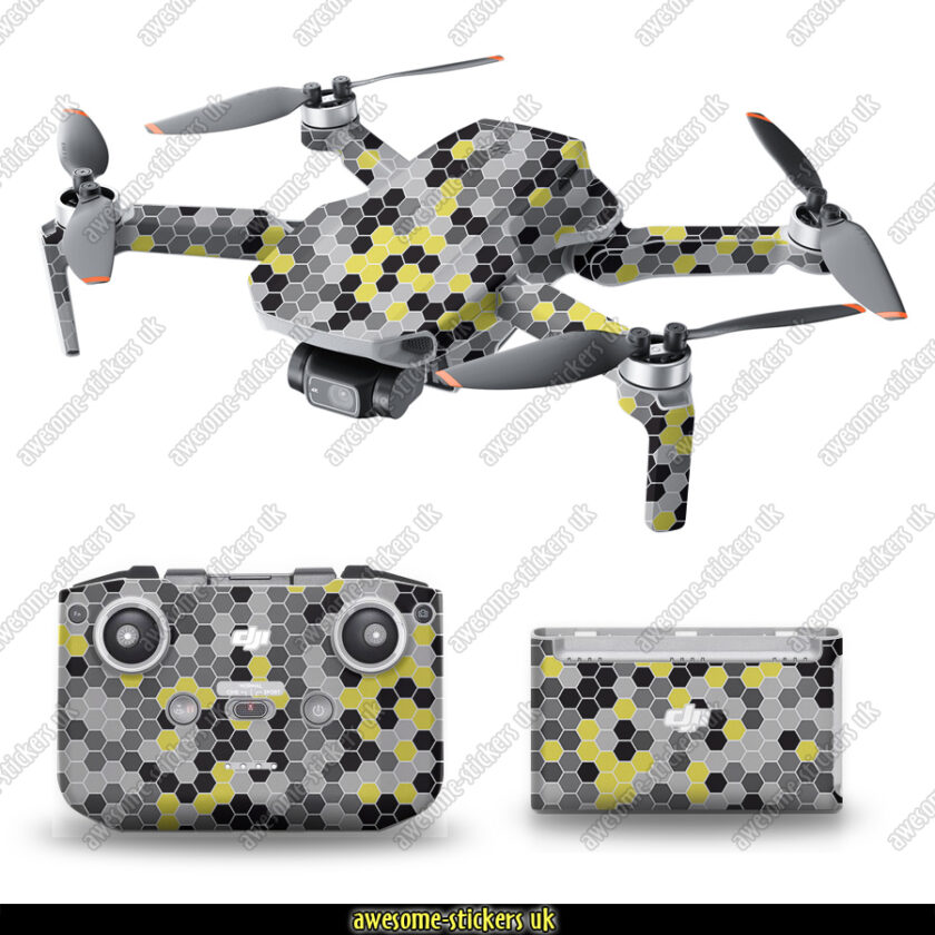 DJI Mini 2 skins 008 - Yellow honeycomb camouflage