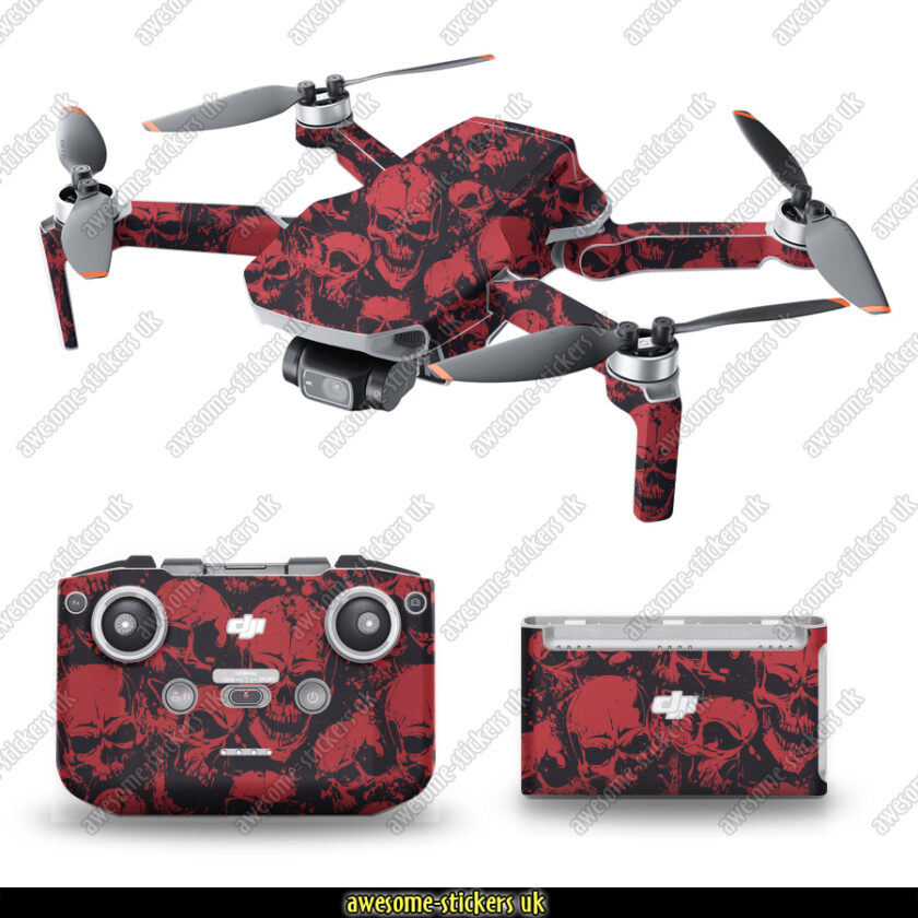DJI Mini 2 skins 012 - Red skulls