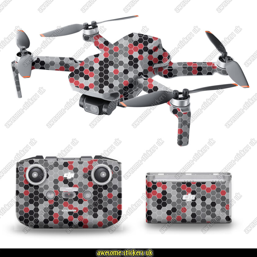 DJI Mini 2 skins 022 - Red honeycomb camouflage