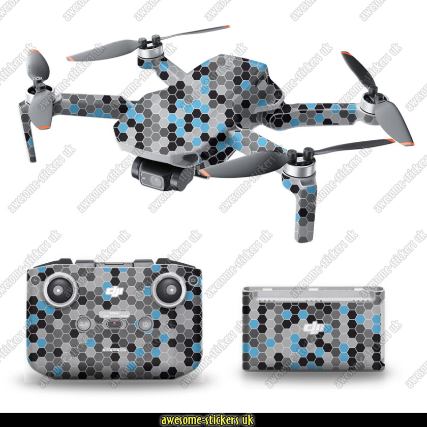 DJI Mini 2 skins 023 - Blue honeycomb camouflage