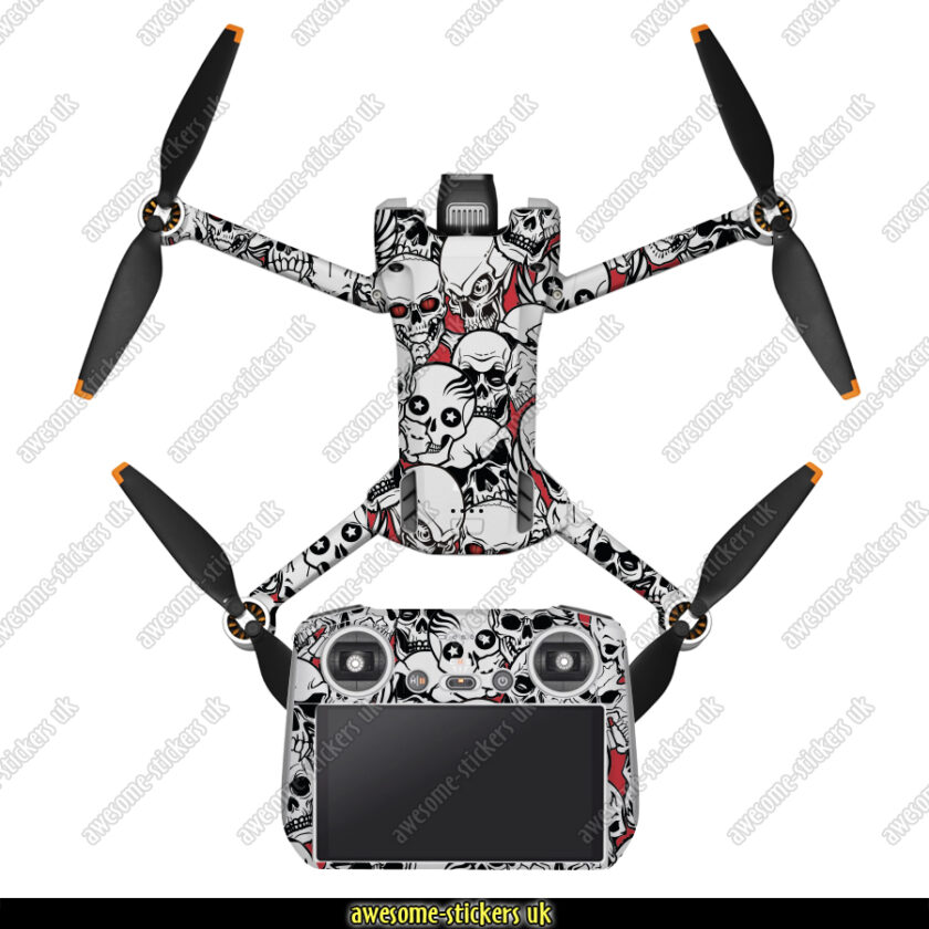 DJI Mini 3 Pro skins 011 - White & red skulls