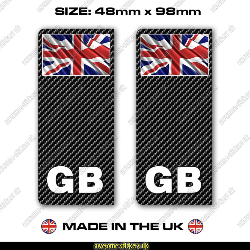 Number plate stickers 002 - GB Great Britain flag