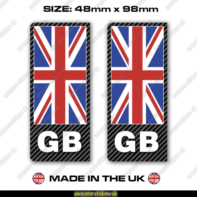 Number plate stickers 003 - GB Great Britain flag