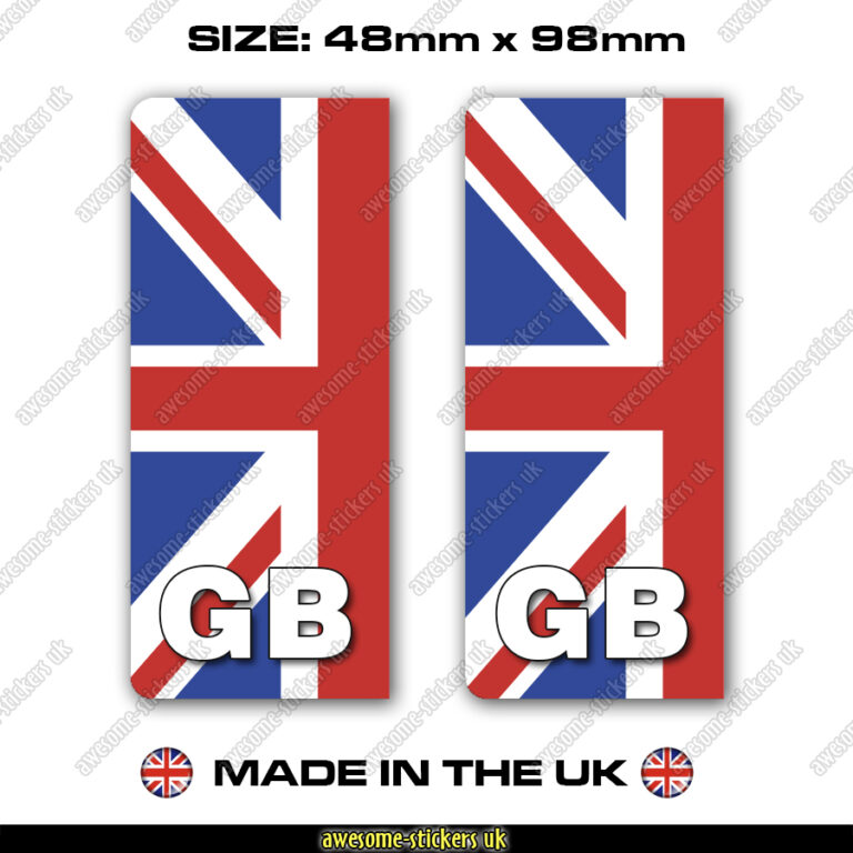 Number plate stickers 004 - GB Great Britain flag