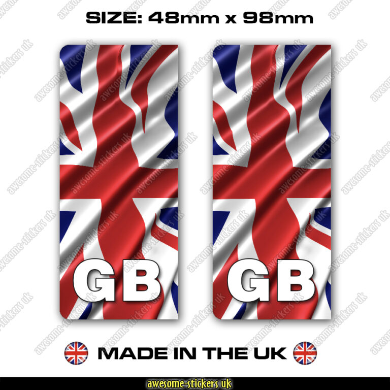 Number plate stickers 006 - GB Great Britain flag
