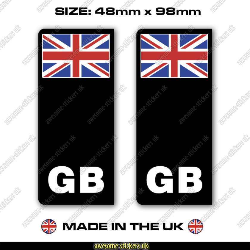 Number plate stickers 009 - GB Great Britain flag