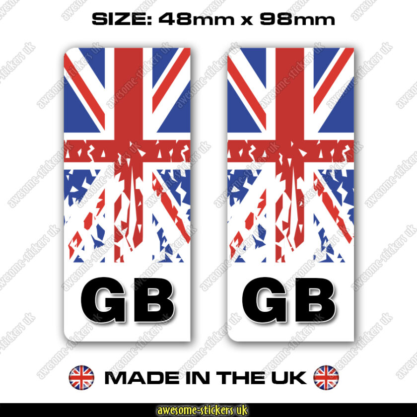 Number plate stickers 013 - GB Great Britain flag