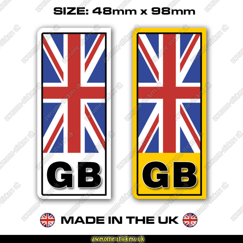 Number plate stickers 022 - GB Great Britain flag