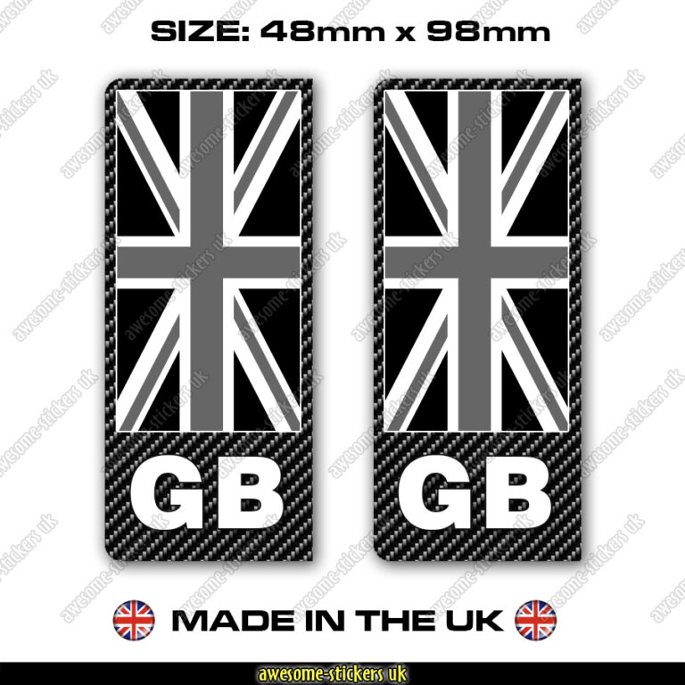Number plate stickers 025 - GB Great Britain flag
