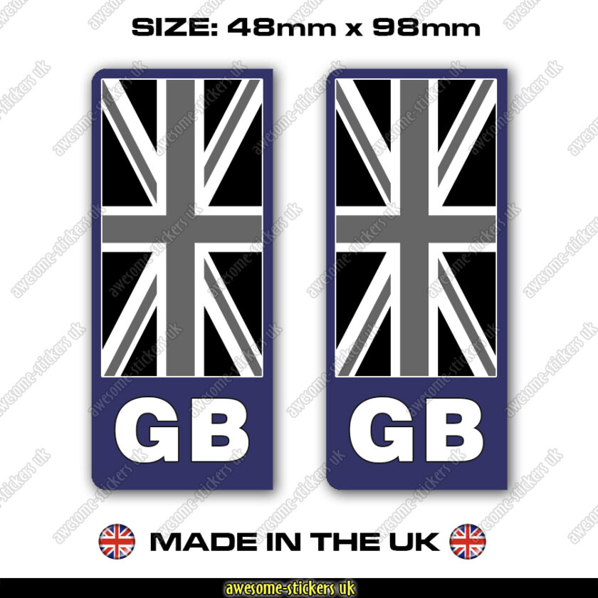 Number plate stickers 030 - GB Great Britain flag