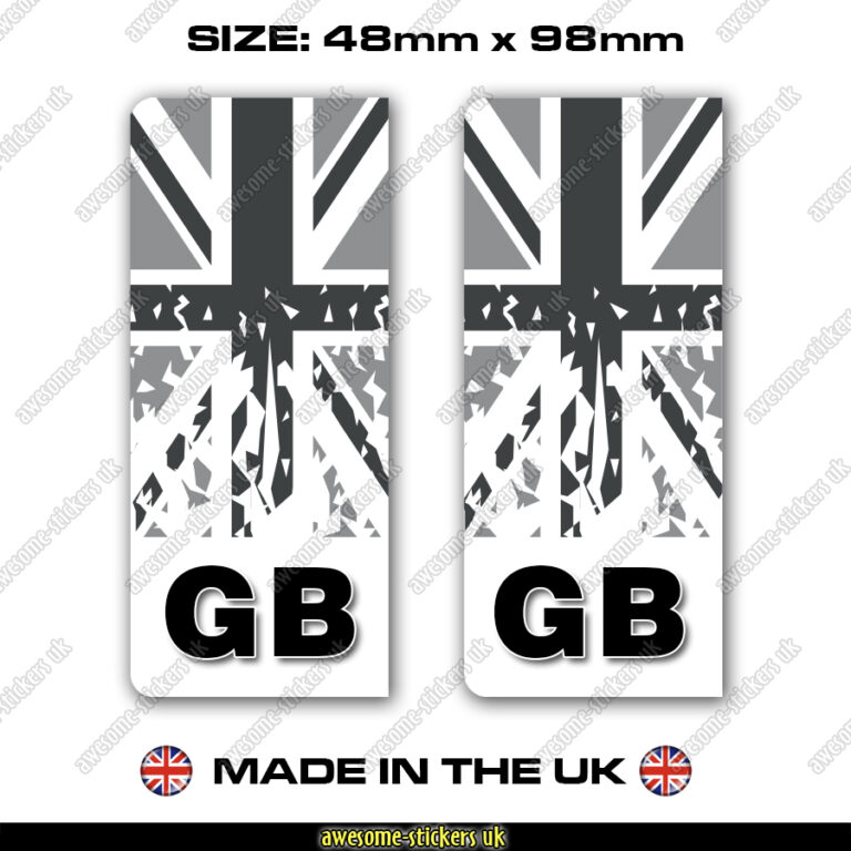 Number plate stickers 035 - GB Great Britain flag
