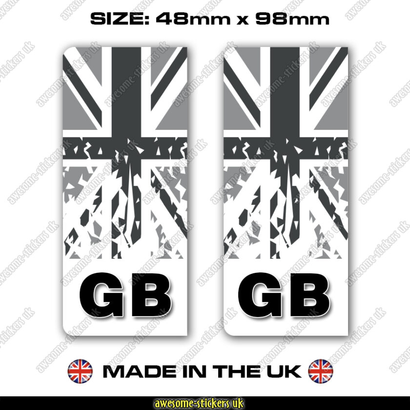 Number plate stickers 004 - GB Great Britain flag