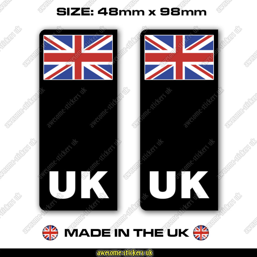Number plate stickers 045 - UK Great Britain flag