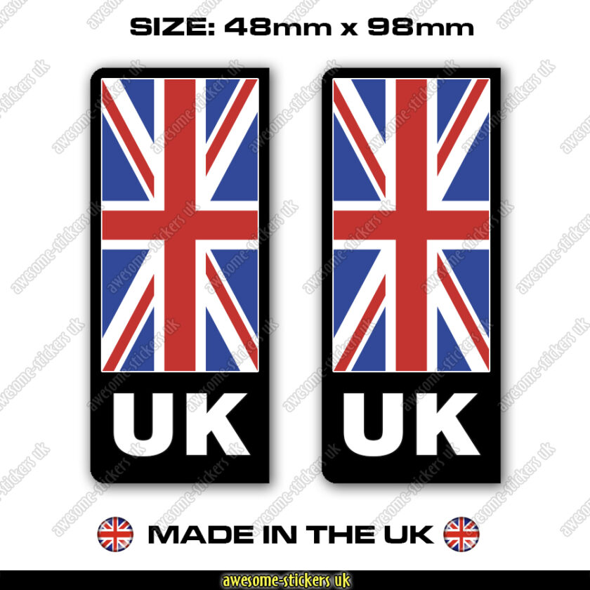Number plate stickers 046 - UK Great Britain flag