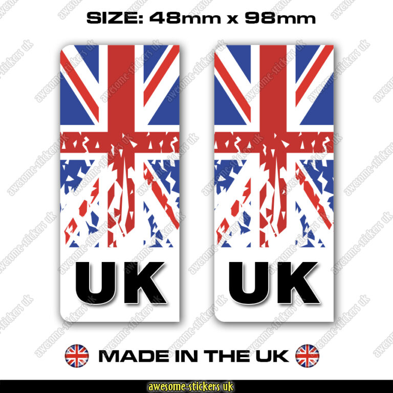 Number plate stickers 049 - UK Great Britain flag