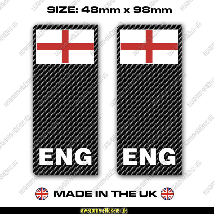 Number plate stickers 060 - ENGLAND ST GEORGE flag