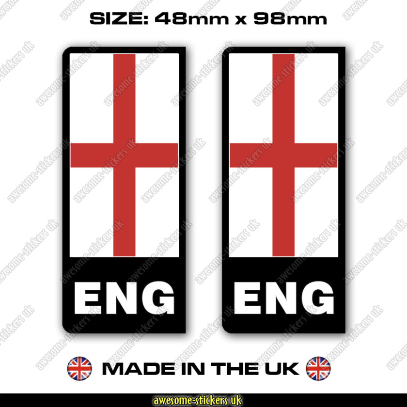 Number plate stickers 061 - ENGLAND ST GEORGE flag