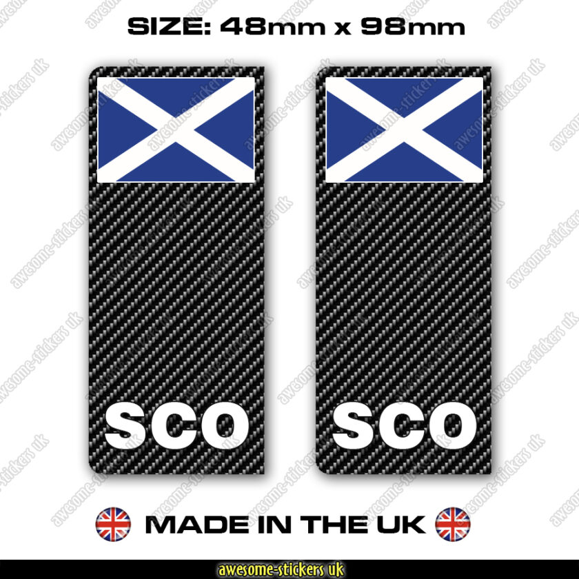 Number plate stickers 069 - SCOTLAND flag