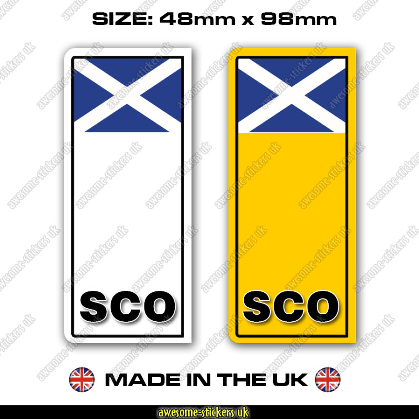 Number plate stickers 076 - SCOTTISH flag