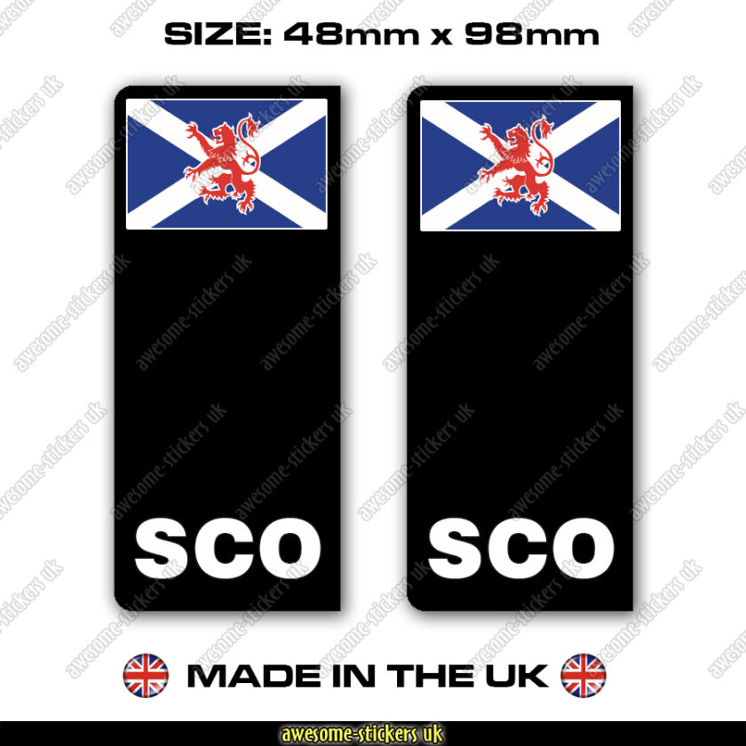 Number plate stickers 082 - SCOTTISH SALTIRE flag