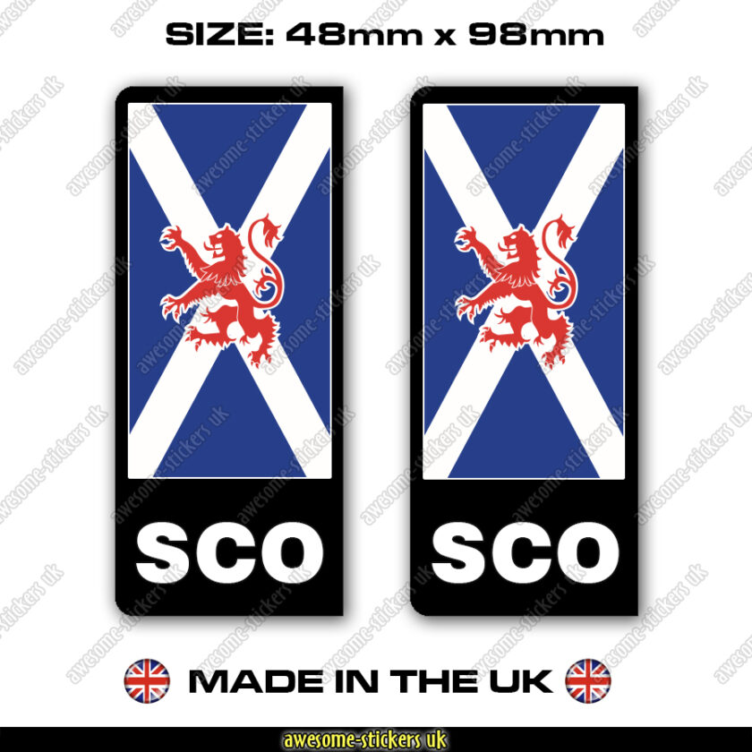 Number plate stickers 083 - SCOTTISH SALTIRE flag