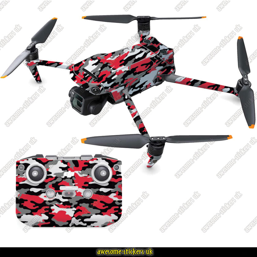 DJI Mavic 3 skins 004 - Red Urban Camouflage