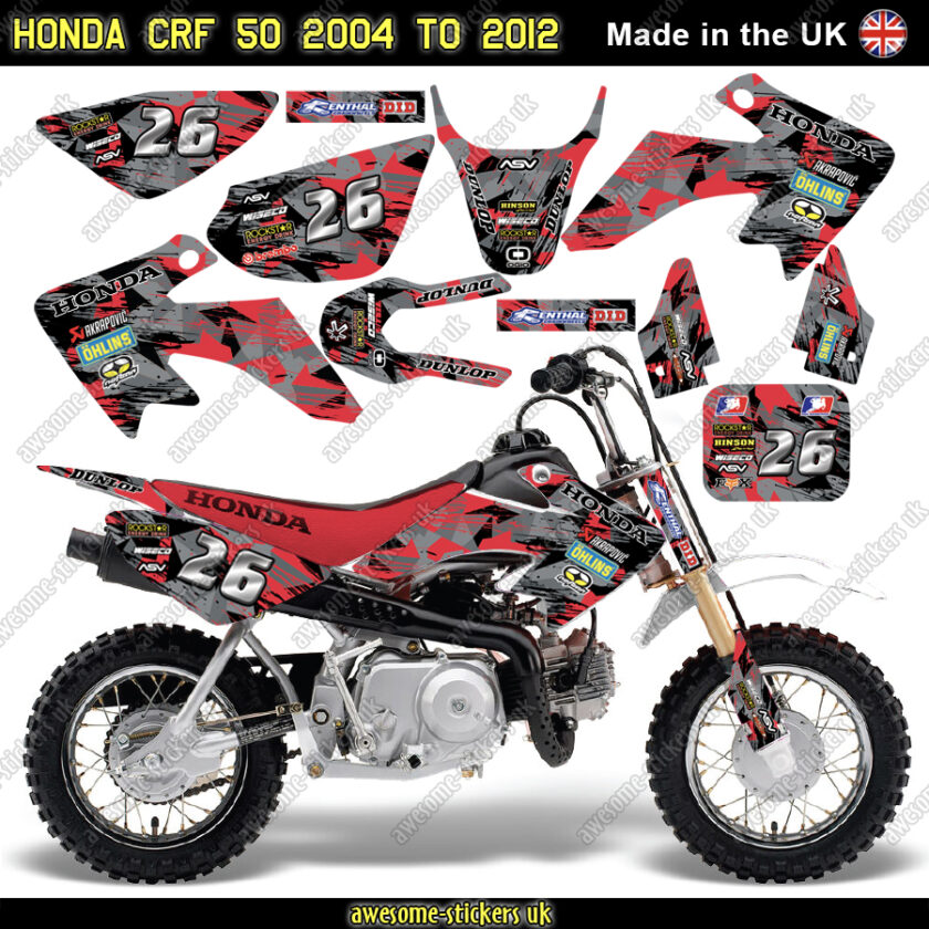 HONDA CRF 50 GRAPHICS 2004 - 2012 - Awesome Stickers UK