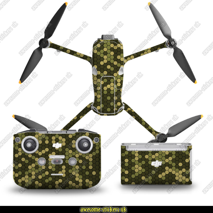 DJI Mavic Air 3 skins 007 - Green Honeycomb Camouflage