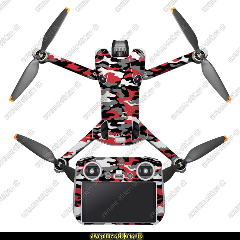 DJI Mini 4 Pro skins 004 - Red Urban Camouflage