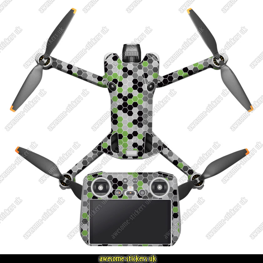 DJI Mini 4 Pro wraps 024 - Green honeycomb camouflage