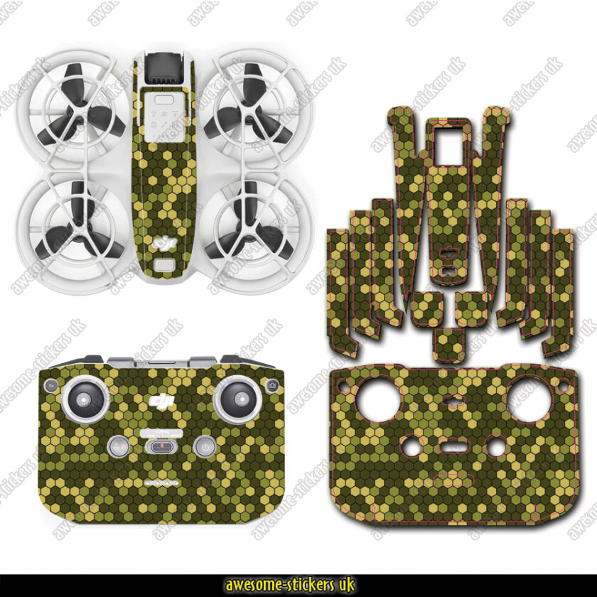 DJI NEO skins 007 - Green Hexagon Camouflage