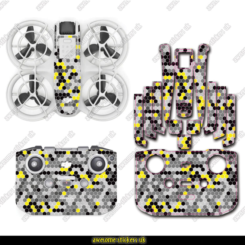 DJI NEO skins 008 - Yellow Hexagon Camouflage
