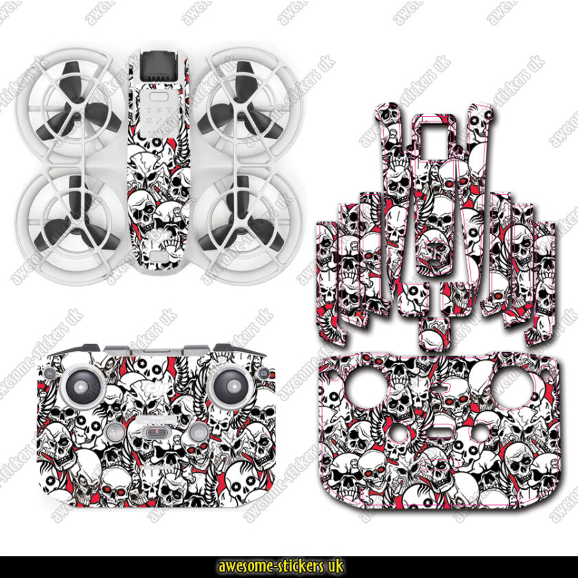 DJI NEO skins 011 - White Skulls