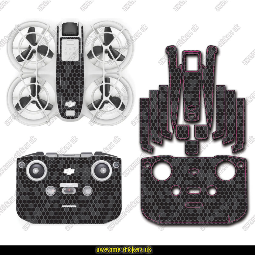 DJI NEO skins 029 - Dark Grey Hexagon Camouflage