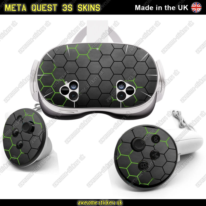 Meta Quest 3S skins - vinyl sticker wrap 012 - HEXAGONS