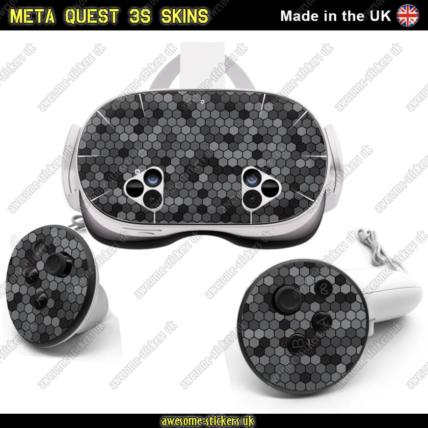 Meta Quest 3S skins - vinyl sticker wrap 013 - HEXAGONS